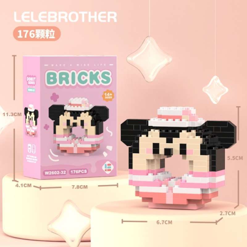 Promo Nano Brick Mini Disney Brick Bentuk Donat Princess Lucu - Mickey ...