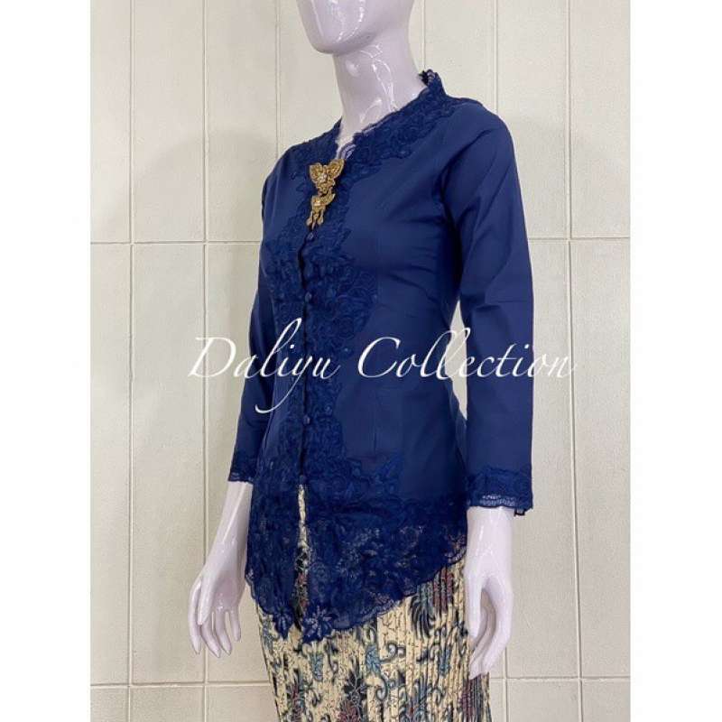 Jual Ld 130/atasan Kebaya Encim Senada/kebaya Kartini/katun - Navy Xl ...