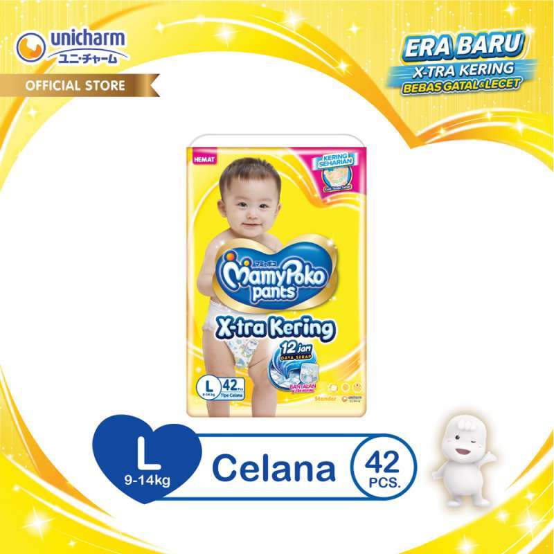 Promo [3 Pcs] Mamypoko Pants X-tra Kering L-42 Popok Celana Diskon 18% ...