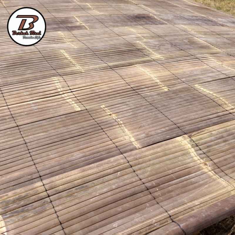 Jual Tirai Gulung Bambu Hitam L2,5x2,5m Vernis Plitur Lengkap Katrol ...