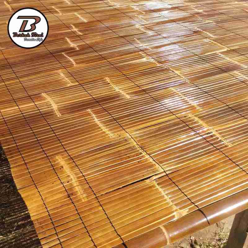 Jual Tirai Gulung Bambu Hitam L2,5x2,5m Vernis Plitur Lengkap Katrol ...