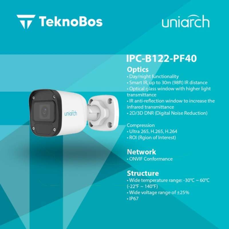 Promo Uniarch Ipc-b122 2mp Mini Fixed Bullet Ip Camera Cctv - Ipc-b122 ...