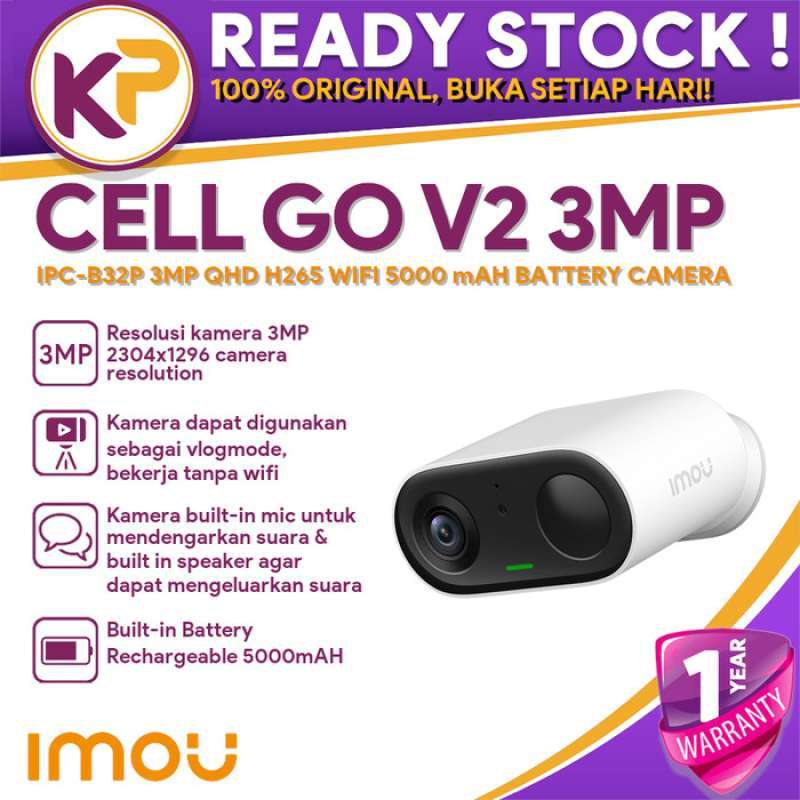 Promo Cell Go V2 Imou Ipc-b32p 3mp Qhd H265 Wifi 5000 Mah Battery ...