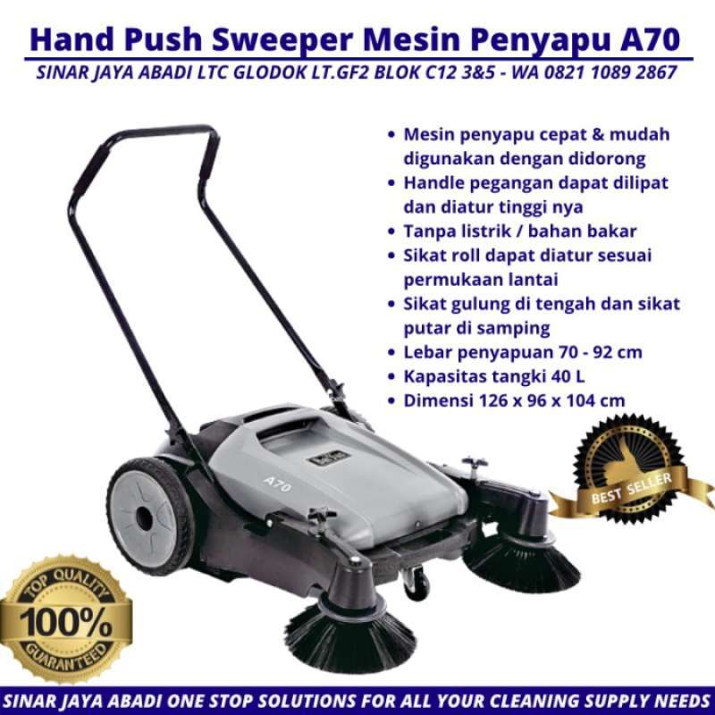 Promo Mesin Penyapu Sapu Dorong Hand Push Sweeper A70 Diskon 23% Di ...