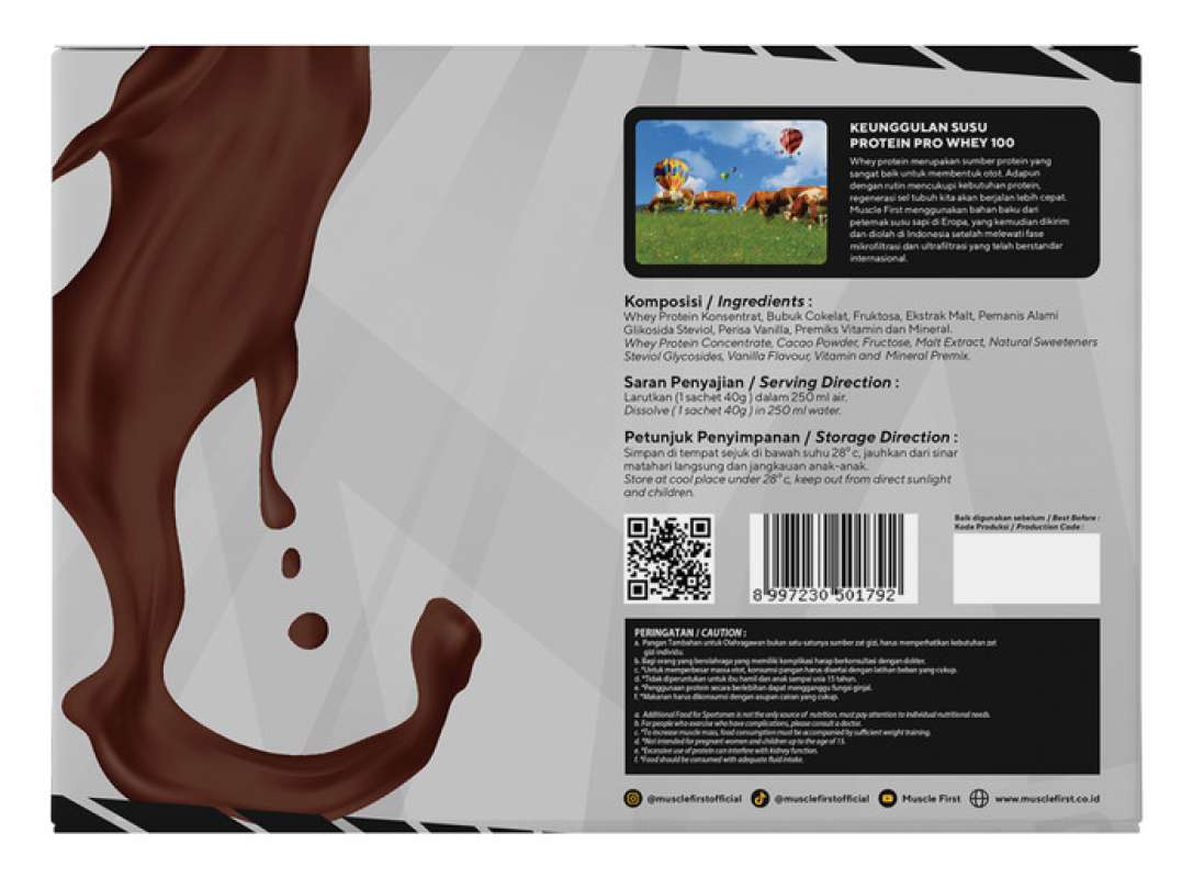Promo Muscle First M1 Pro Whey Protein 100 Kemasan Box Isi 10 Sachet ...