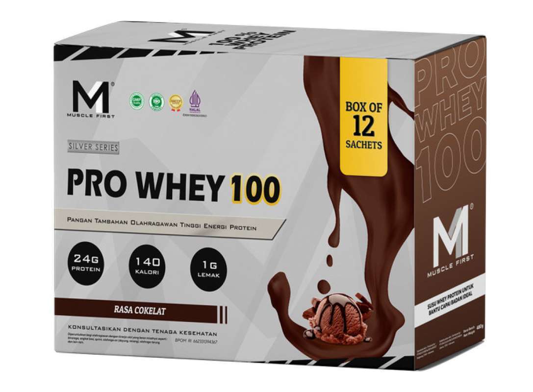 Promo Muscle First M1 Pro Whey Protein 100 Kemasan Box Isi 10 Sachet ...