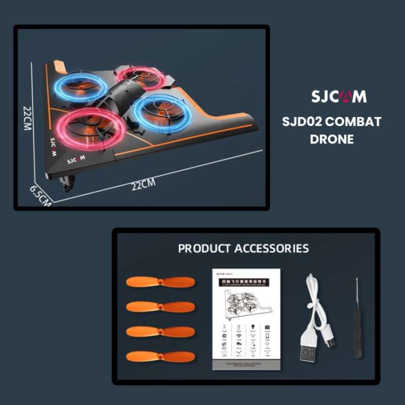 Promo Sjcam Sjd02 Rc B2 Airplane Drone 360° Rotation With Camera Cool ...