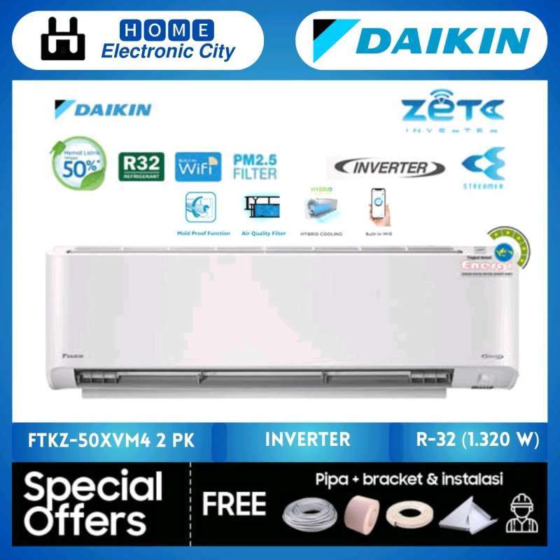 Jual Ac Daikin Thailand Inverter Ftkz50xvm4+rkz50xvm4 2 Pk 1.320 Watt Zeta Inverter R32 17.700 ...