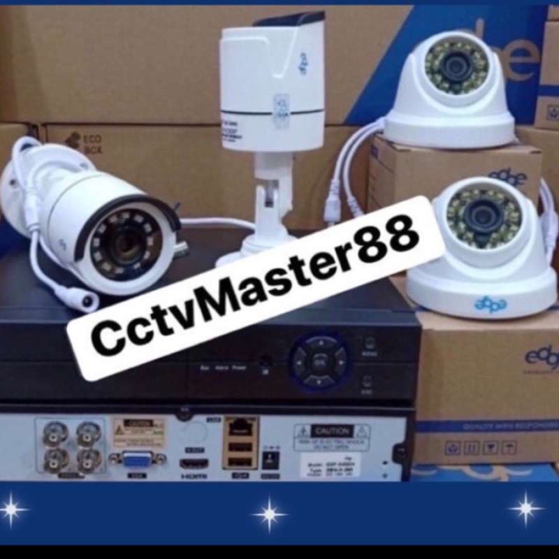 Promo Paket Cctv Edge 4channel 4kamera Full Hd 1080p Lengkap Diskon 23% ...