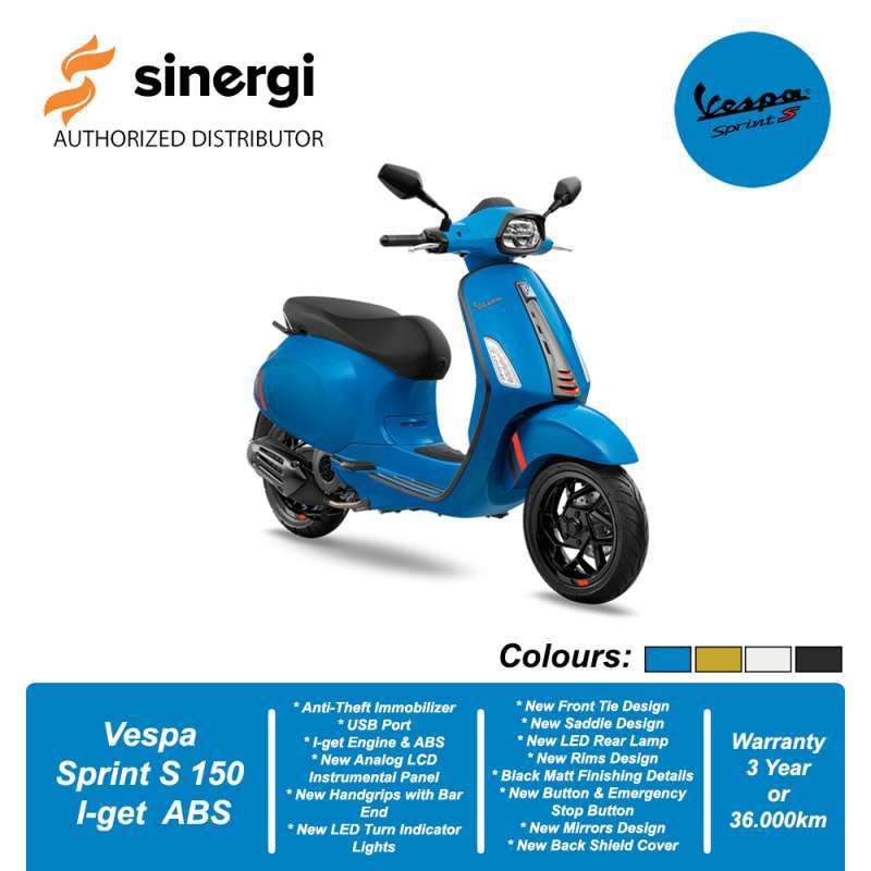 Jual Vespa Sprint S 150 I-get Abs [off The Road] Sepeda Motor Di Seller Vespa Sinergi Official ...
