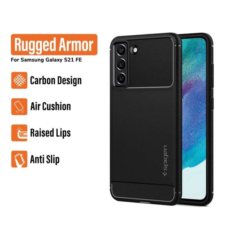 Promo Case Samsung Galaxy S21 Fe Spigen Rugged Armor Carbon Fiber Tpu Casing Diskon 15% Di ...