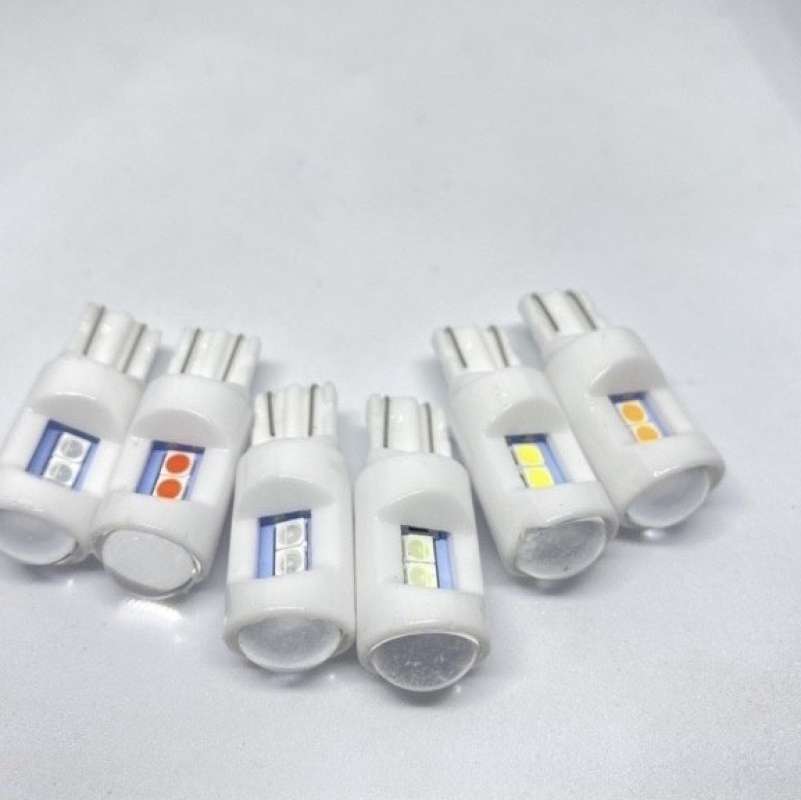 Promo Lampu T10 12 Volt Nyala Diam 6 Led Mika Putih - Merah Muda Diskon 48% Di Seller Dm Store's ...
