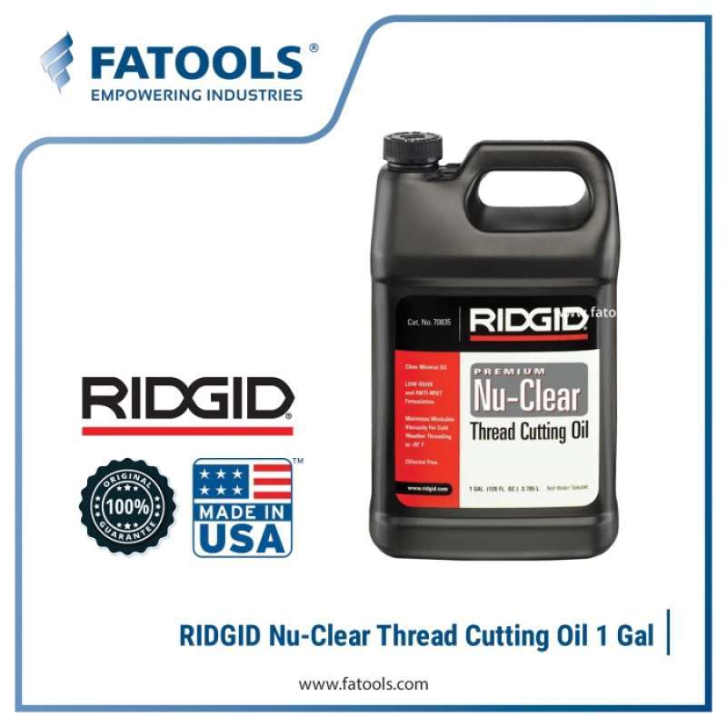 Promo Ridgid 70835 Nu-clear Thread Cutting Oil 1 Gallon 3.8 Liter ...