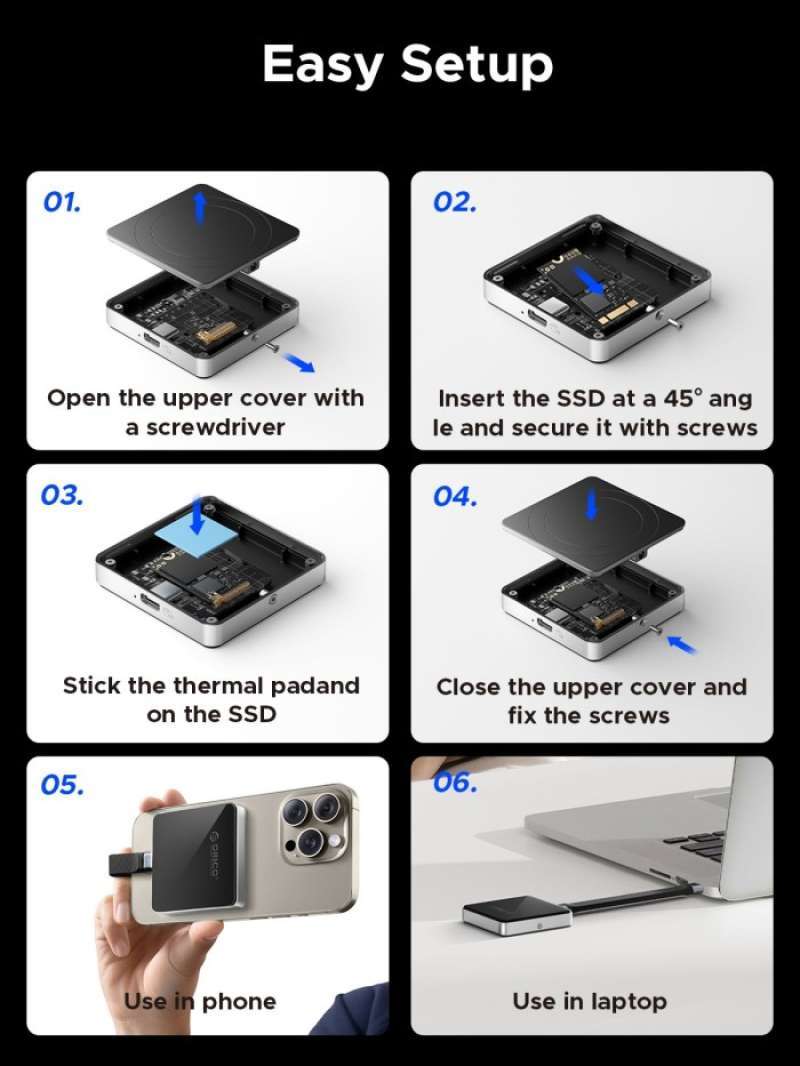 Jual Orico Magnetic MagSafe M.2 2230 Ssd Enclosure Direct External ...