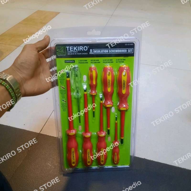 Promo Tekiro Obeng Listrik / Elektrik Set 8 Pcs Diskon 23% Di Seller ...