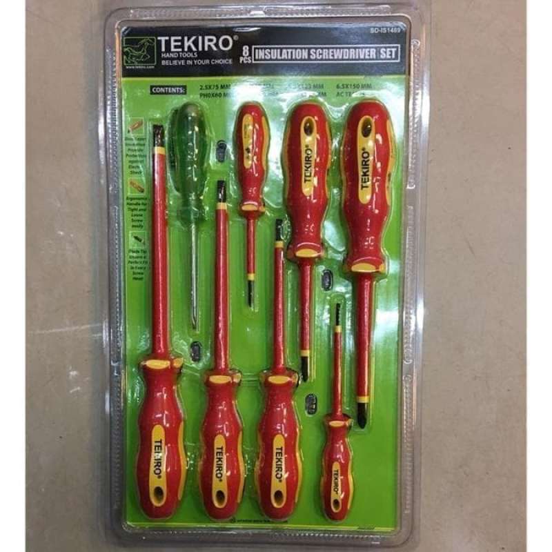 Promo Tekiro Obeng Listrik / Elektrik Set 8 Pcs Diskon 23% Di Seller ...
