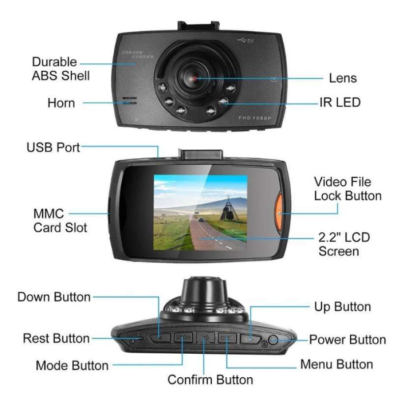 Promo Kamera Perekam Mobil Dashcam Ultra Hd 1080p G-sensor With Lcd ...