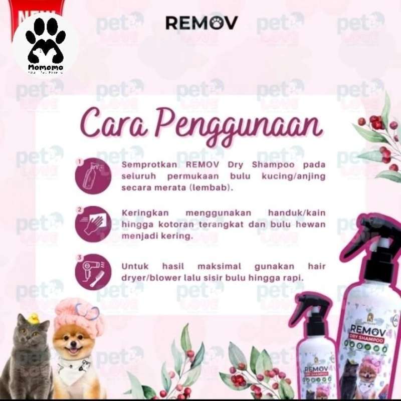 Jual Remov Dry Shampoo 100ml Anjing Dan Kucing Di Seller Momomo Petshop ...