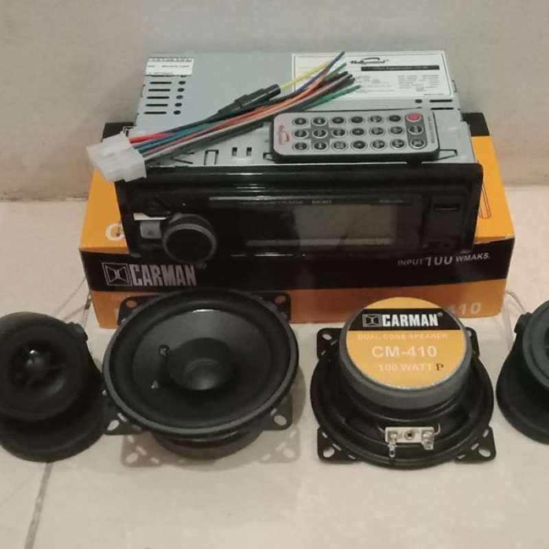 Promo Paket Audio Mobil Speaker Carman 4&tape Mobil Usb-fm-sd & Tweeter ...