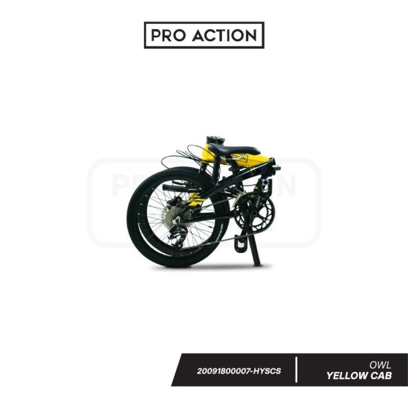 Promo Folding Bike Pro Action Owl Series Yellow Cab 20 Inch 2020 Diskon ...