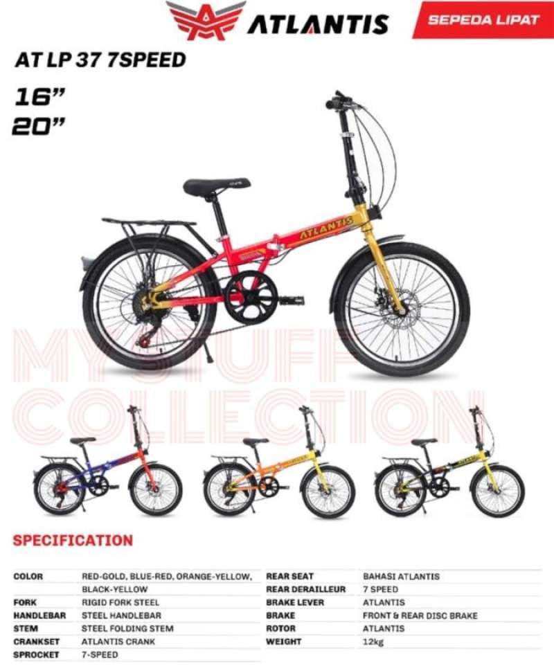 Promo Sepeda Lipat Ukuran 20 Inch Atlantis 7 Speed Disc Brake Diskon 33 ...