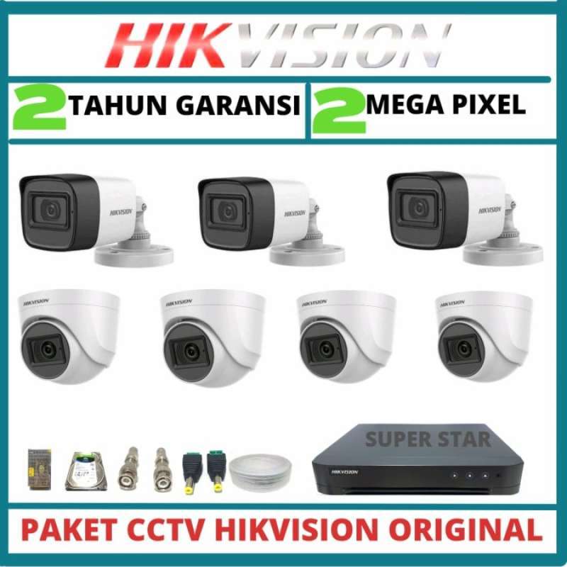 Promo Paket Cctv Hikvision 2mp 8 Channel 7 Kamera Original Diskon 23% ...