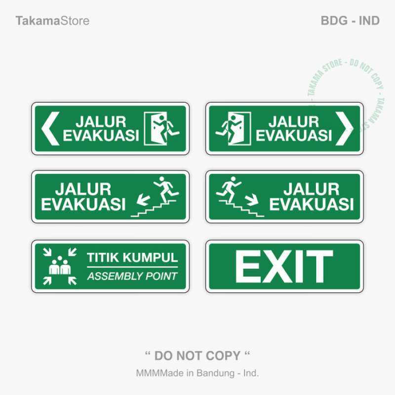 Jual Rambu K3 Jalur Evakuasi 30cm X 10cm Akrilik - Exit Di Seller ...