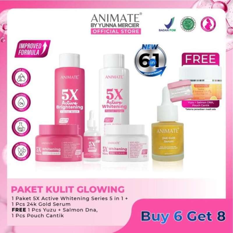 Jual [free Yuzu Salmon Dna Glowing Gel] Animate Paket Kulit Glowing Di ...