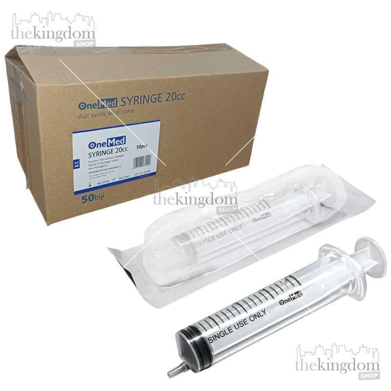 Jual Onemed Disposable Syringe Without Eccentric Tip 20ml 20cc /50 Box ...