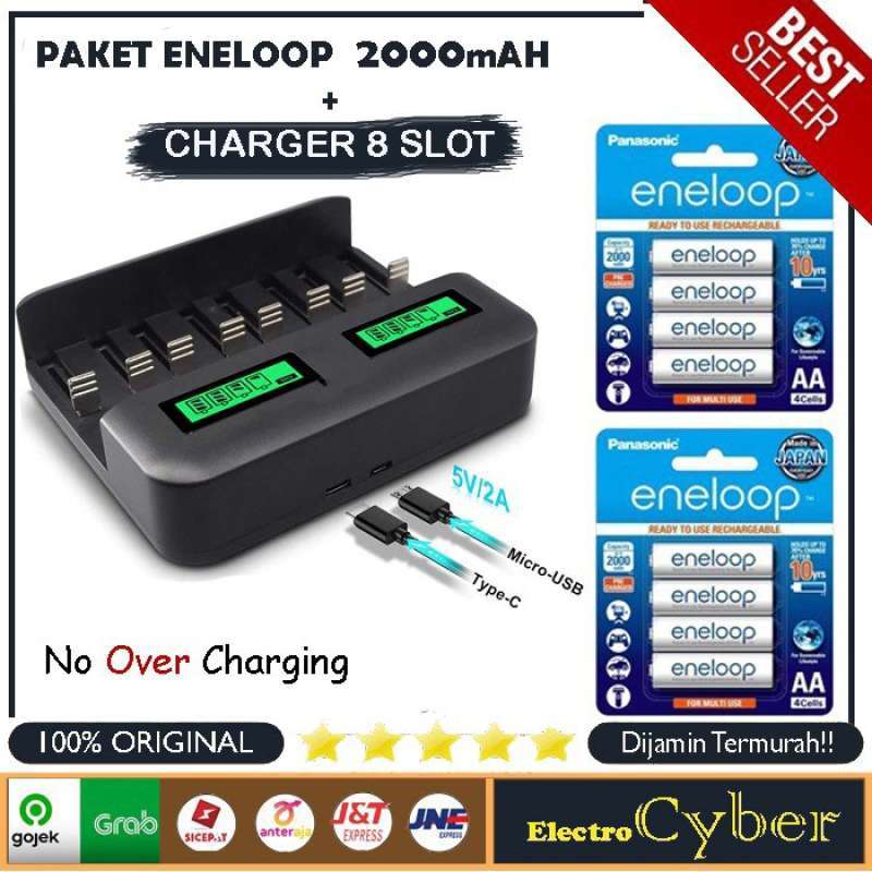 Jual Paket Eneloop Pro + Charger Aa / Aaa D 8 Slot For Enelop Di Seller ...
