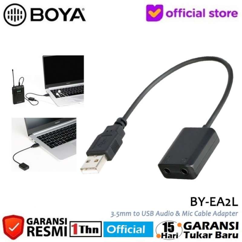 Jual Boya By-ea2l Audio & Mic Cable Adapter 3.5mm Trs Female To Usb ...