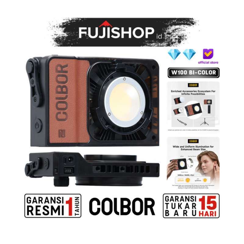 Jual Colbor W100 Bi-color Led Monolight / Lampu Portable Studio Led ...