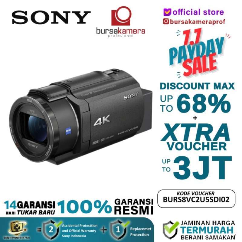 Jual Sony Fdr-ax43a Uhd 4k Handycam Camcorder Ax 43a / Ax43a Resmi ...