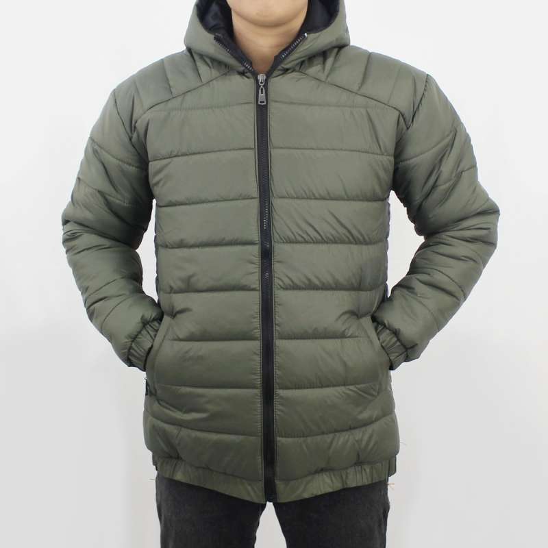 Jual Jaket Puffer Tebal Pria Hijau Army Size M L Xl Xxl - Biru Navy M ...