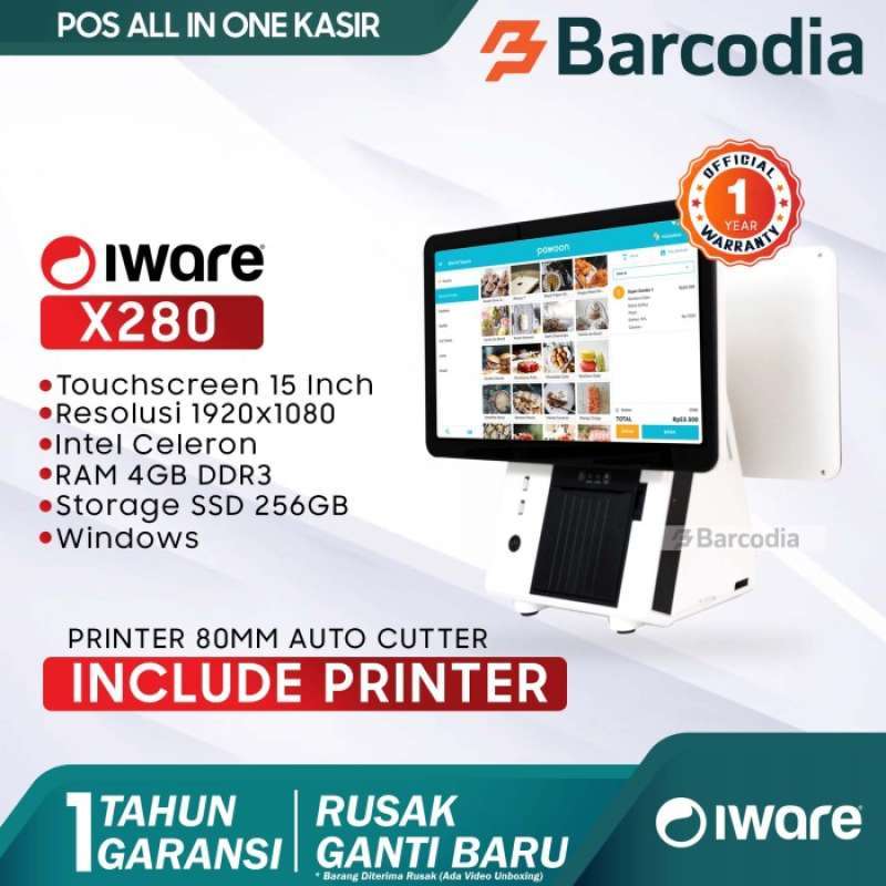 Promo Mesin Kasir Pc Pos All In One Touchscreen Iware X280 New - Intel ...