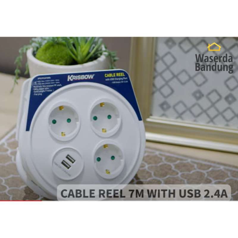 Promo Kabel Roll Gulung 7 M Krisbow Dengan Usb 2.4a Diskon 23% Di ...