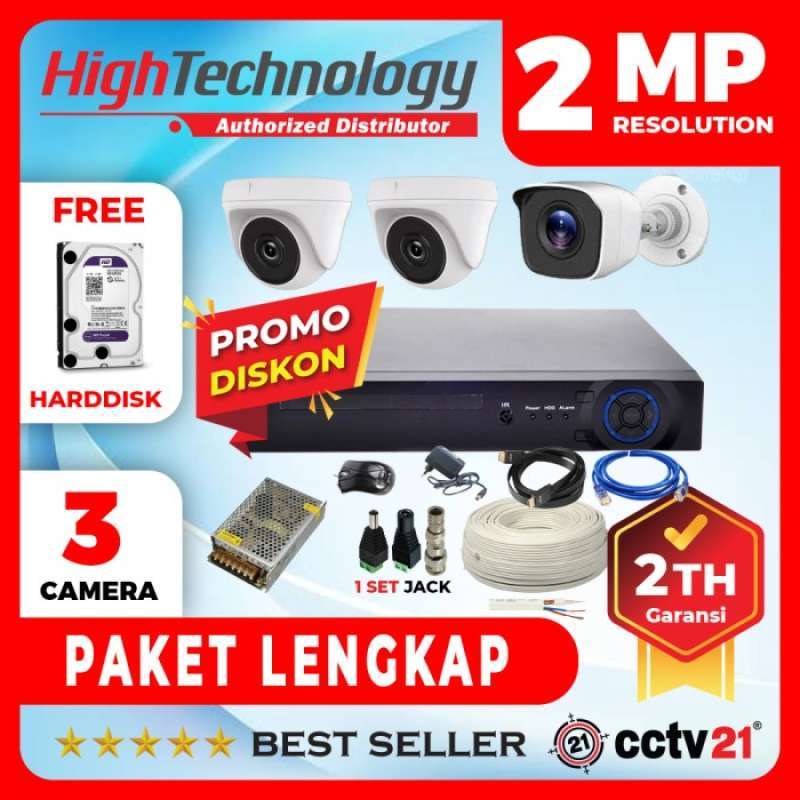 Promo Paket Cctv 3ch 3 High Technology Full Hd 2mp Lengkap +hdd +kbl Diskon 23% Di Seller ...