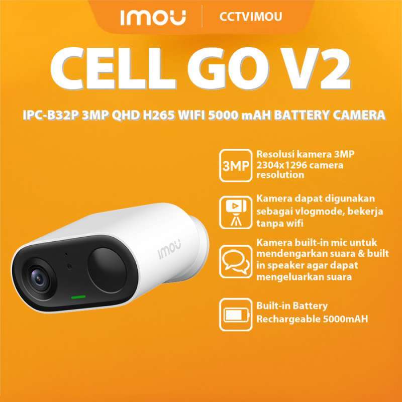 Promo Cell Go V2 Ipc-b32p 3mp Qhd H265 Wifi 5000 Mah Battery Camera ...