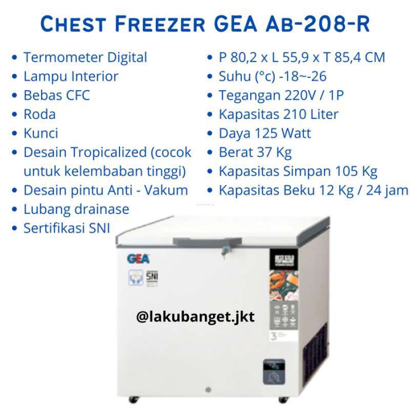 Promo Freezer Gea Ab 208 / Chest Freezer Gea Ab-208 / Freezer Box Gea ...