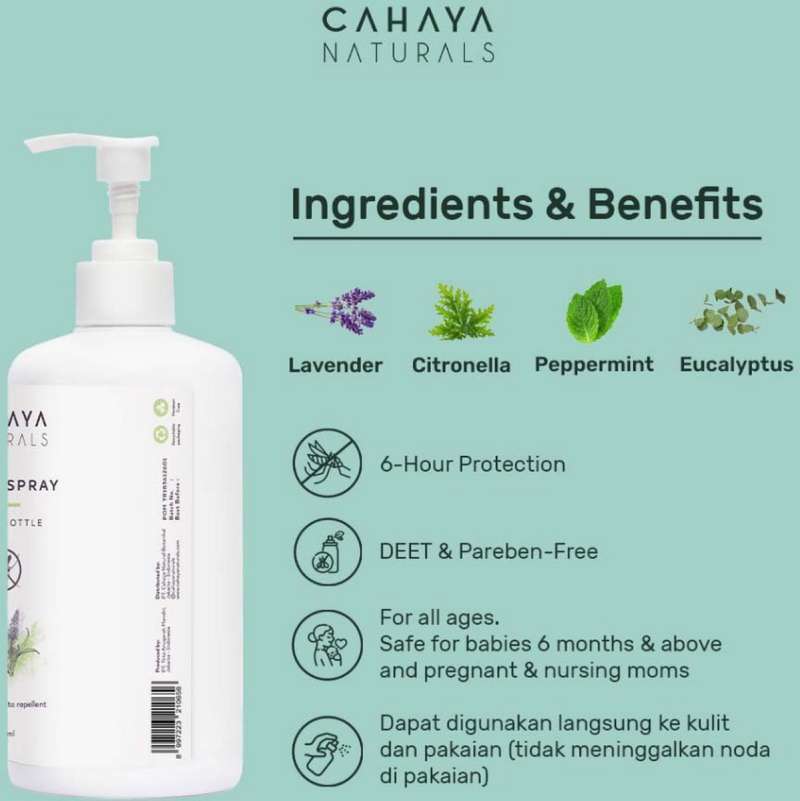 Jual Cahaya Naturals Mozzy Spray Plus+ 500ml Mosquito Repellent 500 Ml ...