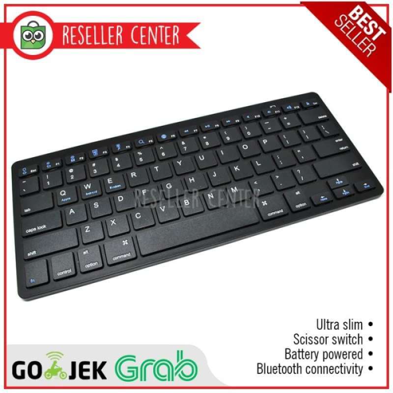 Promo Ultra Slim Bluetooth Keyboard Ios Android Pc - Bkb800 - Black ...