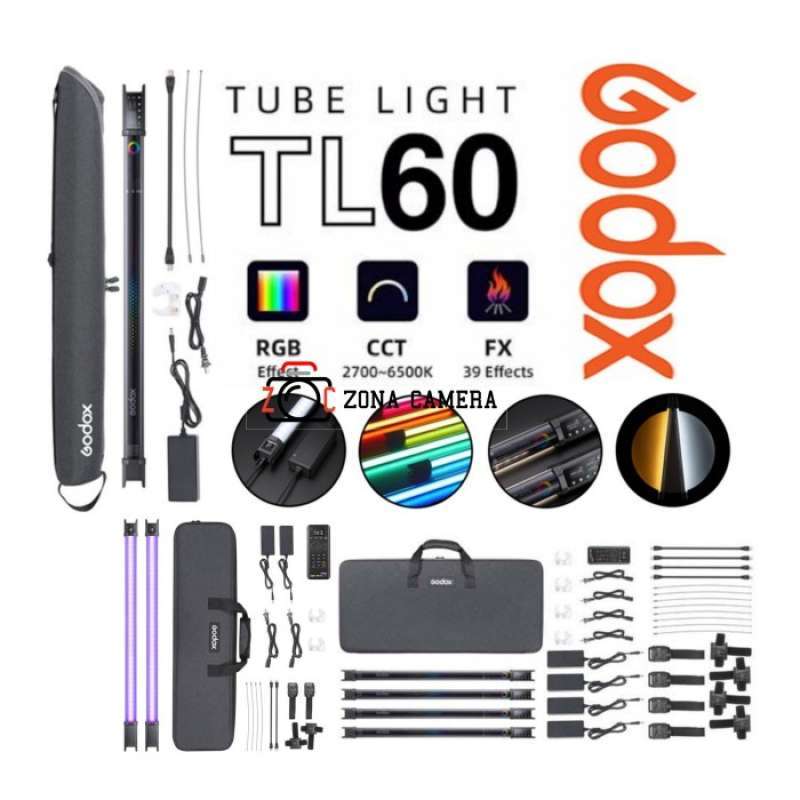 Jual Godox Tl60 Kit 1 2 4 Led Video Light Fill Lighting Rgb Effect Tl ...