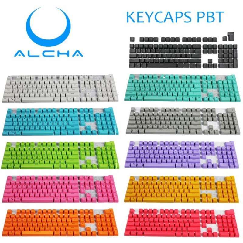 Promo Alcha Mechanical Keycaps Transparent Letters Backlit Pbt Double ...