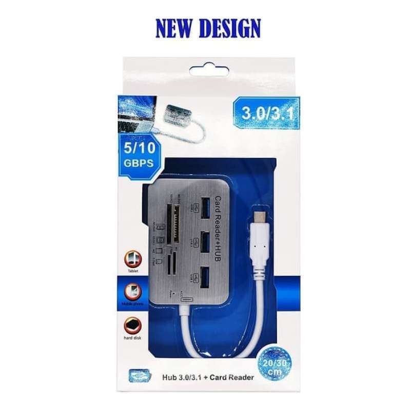Promo Type C To Usb 3.0 Card Reader & 3 Usb Hub (ms, Micro Sd,sd/mmc,m2) Diskon 23% Di Seller ...