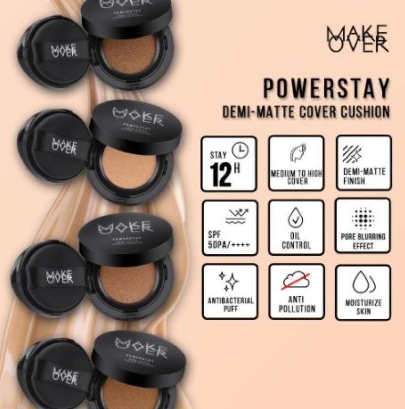 Promo Make Over Powerstay Demi Matte Cushion Makeover Cusion Dewy Mate ...
