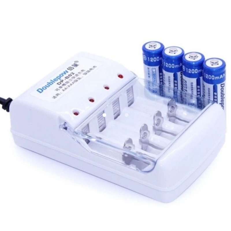 Jual Doublepow Charger Battery/ Baterai 4 Slot For Aa/ Aaa/ 2a/ 3a ...