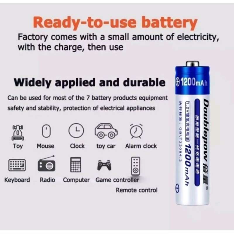 Jual Doublepow Charger Battery/ Baterai 4 Slot For Aa/ Aaa/ 2a/ 3a ...