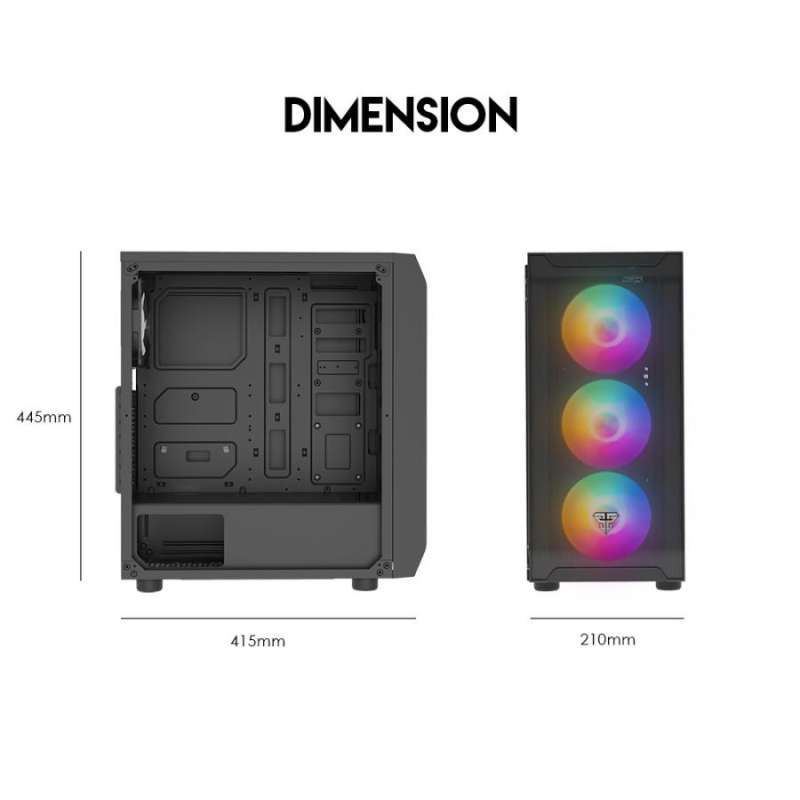 Jual Fantech Gaming Cpu Case Casing Aero Cg80 Atx Tempered Glass ...