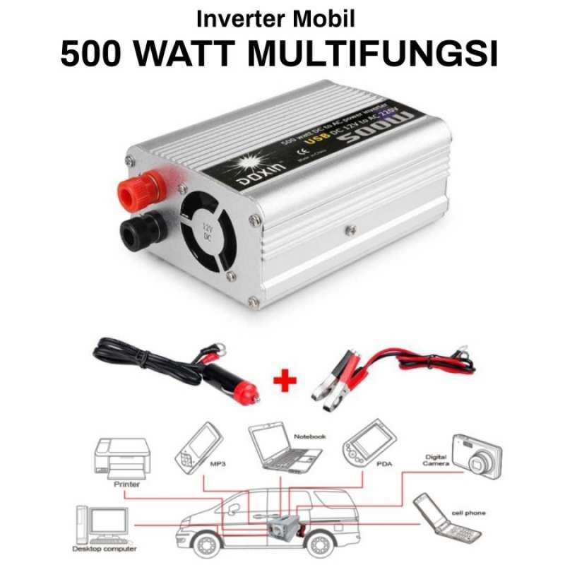 Promo Power Inverter Mobil Charger Hp Laptop Multifungsi Dc To Ac 500 ...