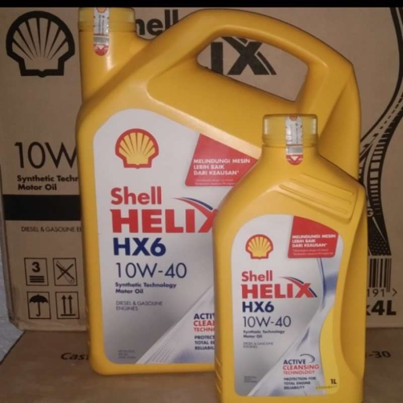 Promo Shell Helix Hx6 10w - 40 Paket 5liter Diskon 23% Di Seller ...